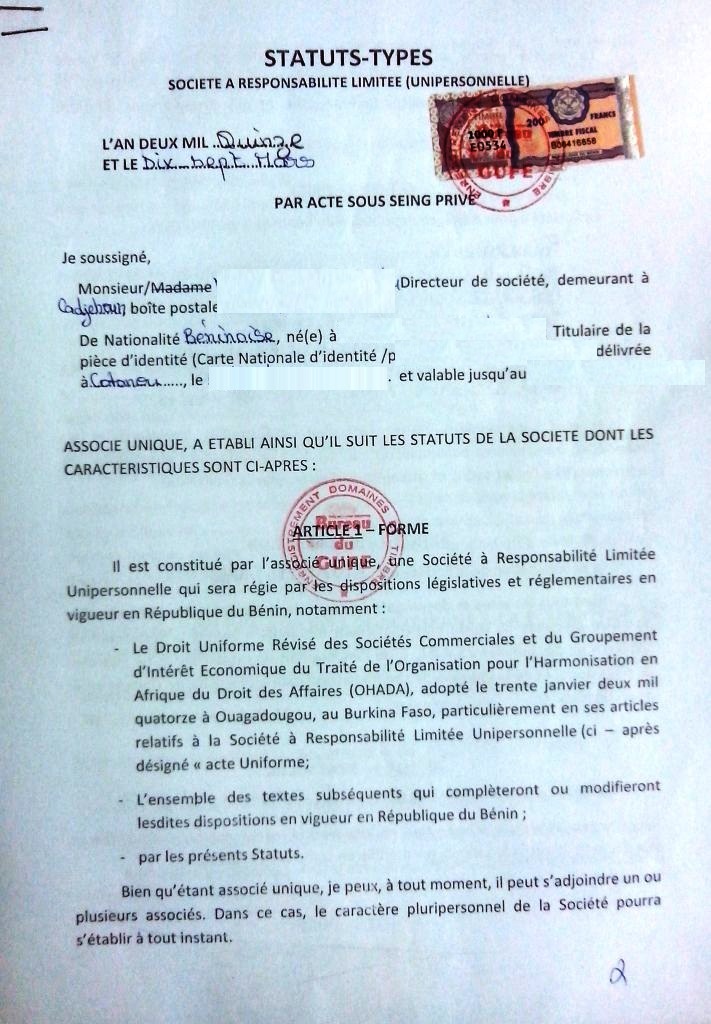 eRegulations Bénin